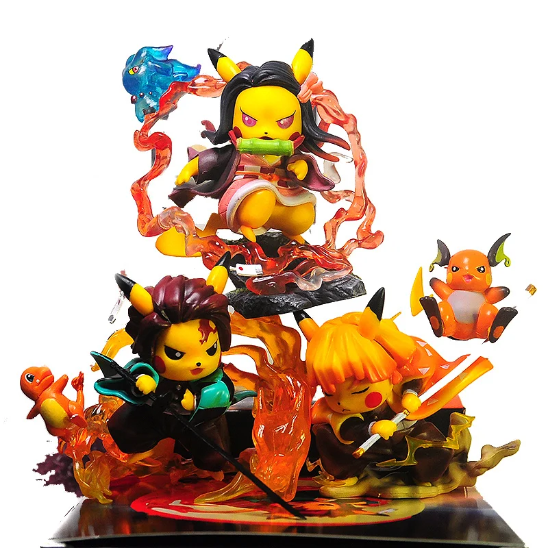 Pokémon co marcado demônio assassino nezuko pikachu figura tanjirou ...