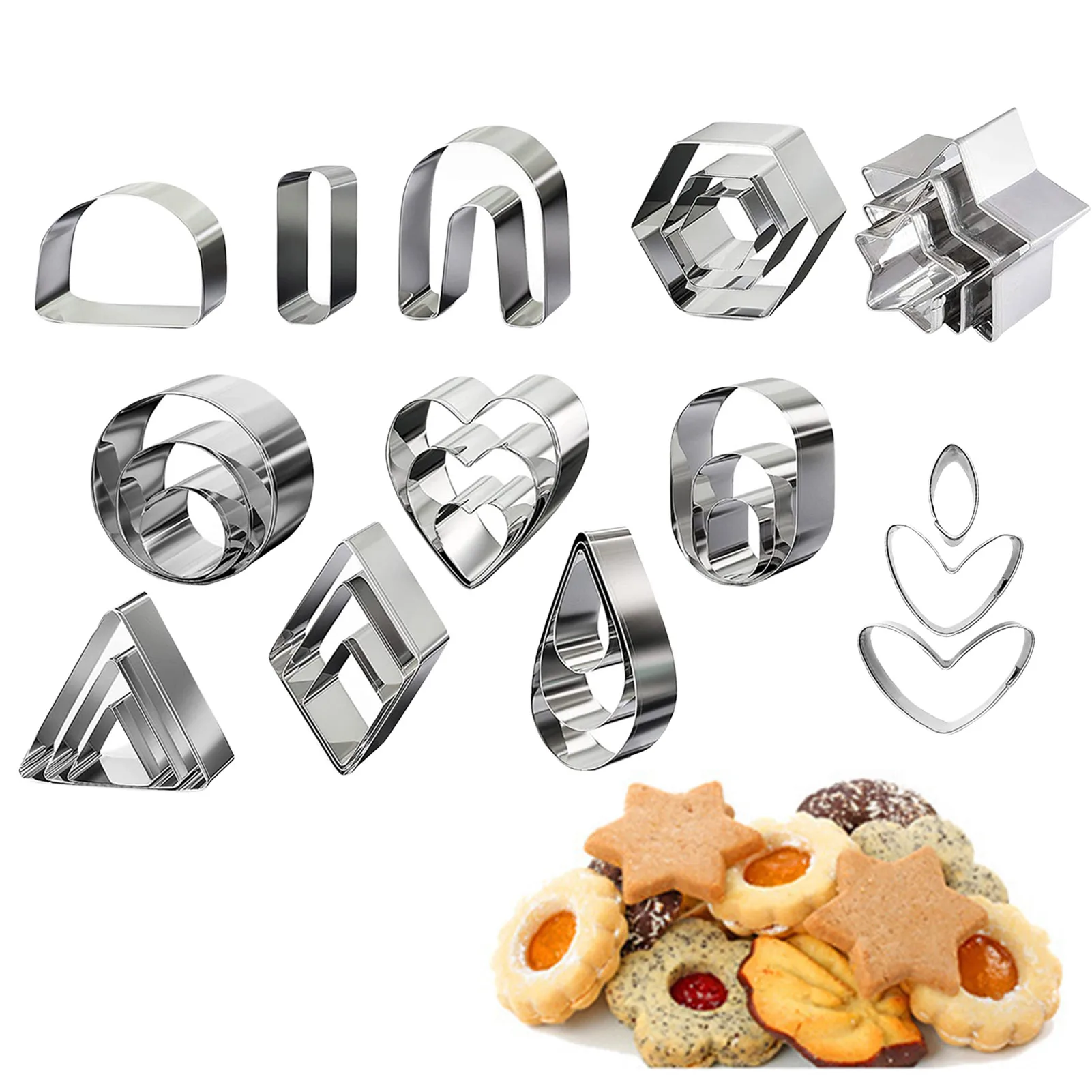Mini-Cookie-Cutter-Shapes-Set-30-Pieces-Heart-Geometric-Stainless-Steel ...