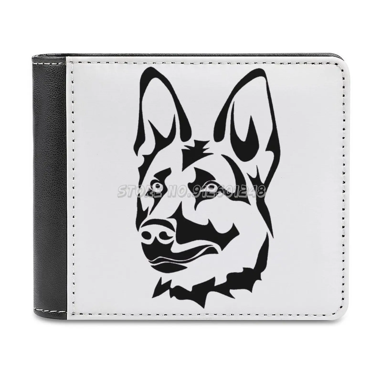German Shepherd Leather Wallet Men Slim Purse Card Holder Wallets Money ...