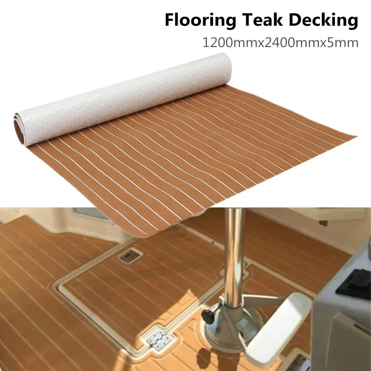 EVA-Self-Adhesive-Foam-Decking-Sheet-Faux-Teak-Synthetic-Boat-Marine ...