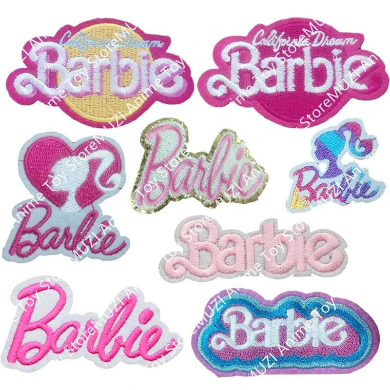 Pegatinas-bordadas-con-letras-de-Barbie-10-piezas-Kawaii-Anime-bolso ...