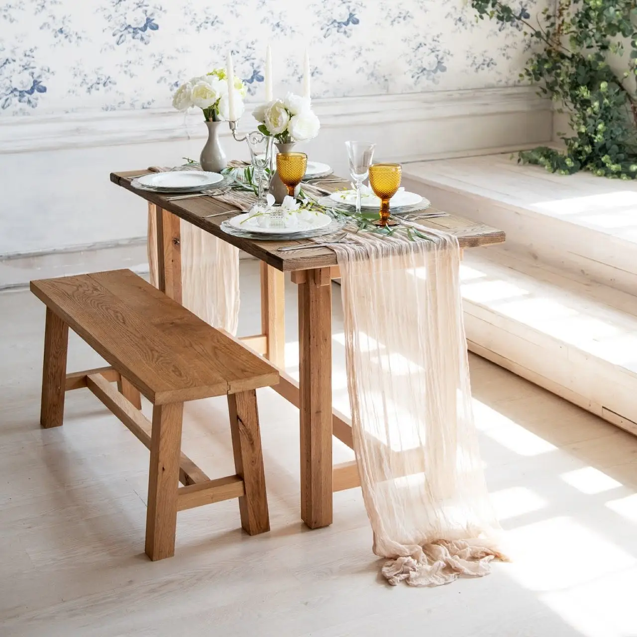 Event Designing Table Runner Cheese Cloth Gauze Crepe Rustic Wedding ...