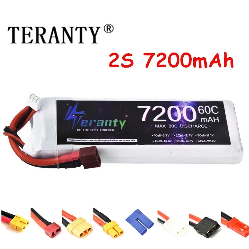 7-4V-7200MAH-Lipo-Battery-2S-60C-For-Car-Quadcopter-FPV-Drone-RC-Plane ...