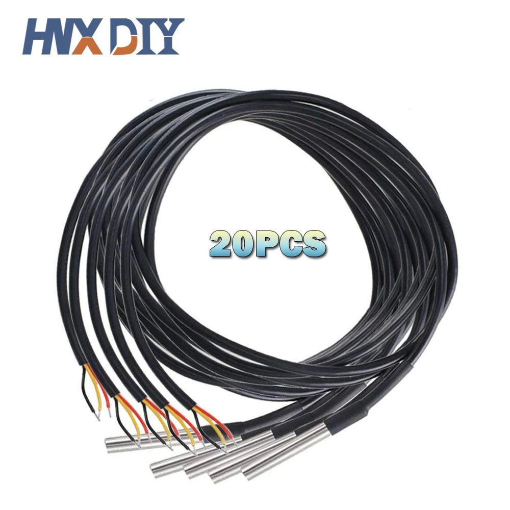 20pcs Ds18b20 Waterproof Encapsulated Stainless Steel Ds18b20 18b20 ...