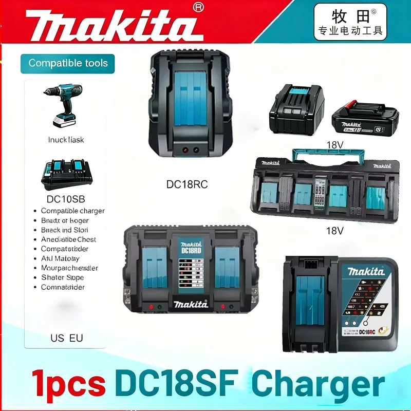 新品オリジナルマキタ DC18RD 18V 充電器 4 ポート - BL1860 BL1850 BL1030 BL1860B 6.0AH ...