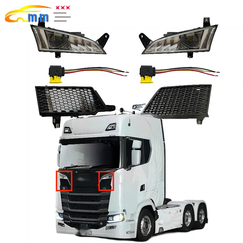 1-Pair-Fog-Lamp-And-Grille-Fit-For-Scania-R-P-Truck-24V-LED-Light ...