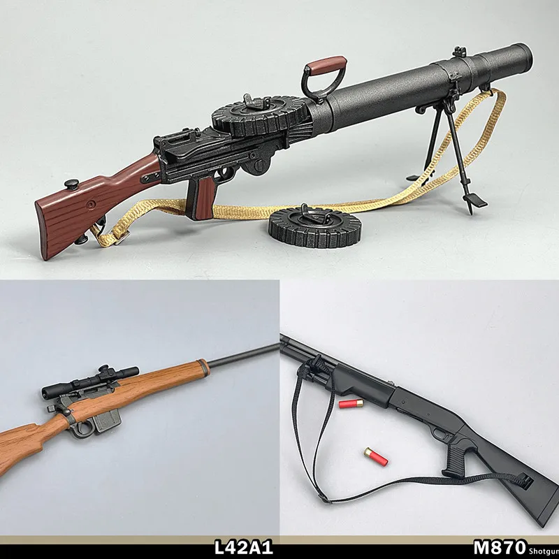 NEW-1-6-Scale-UK-L42A1-Rifle-Lewis-Remington-Model-M870-Weapon-Military ...