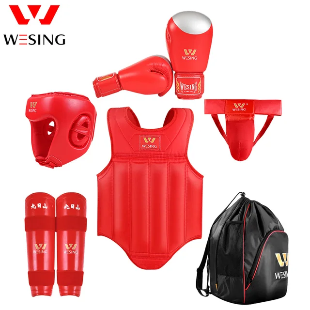Wesing Wushu Sanda Kickboxing Protection 6 pcs Set Gear Boxing Sand ...
