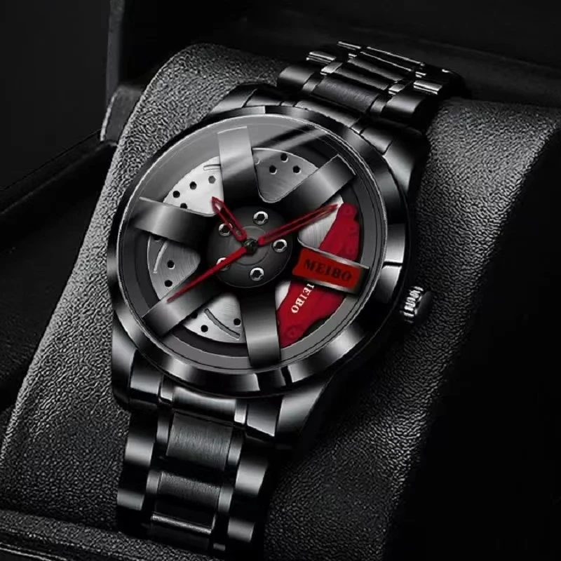 Fashion-Mens-Car-Wheel-Watches-Luxury-Stainless-Steel-Waterproof-Watch ...