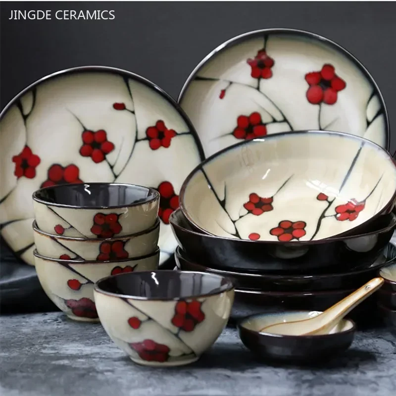 Japanese-Ceramic-Tableware-Household-Hand-painted-Plum-Blossom-Ceramic ...