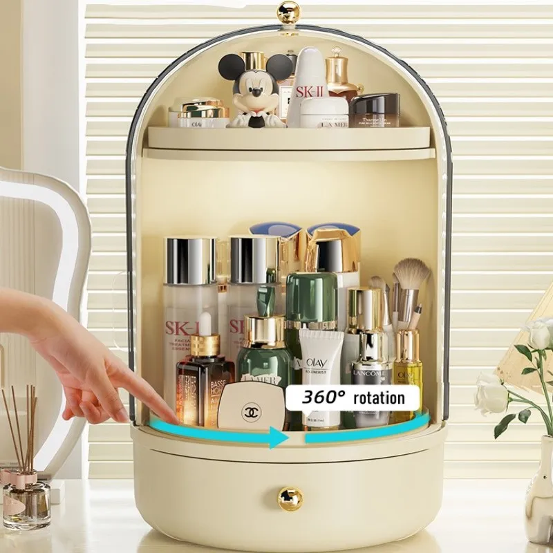 360-Clear-Rotating-Makeup-Organizer-360-Spinning-Storage-Display-Case ...