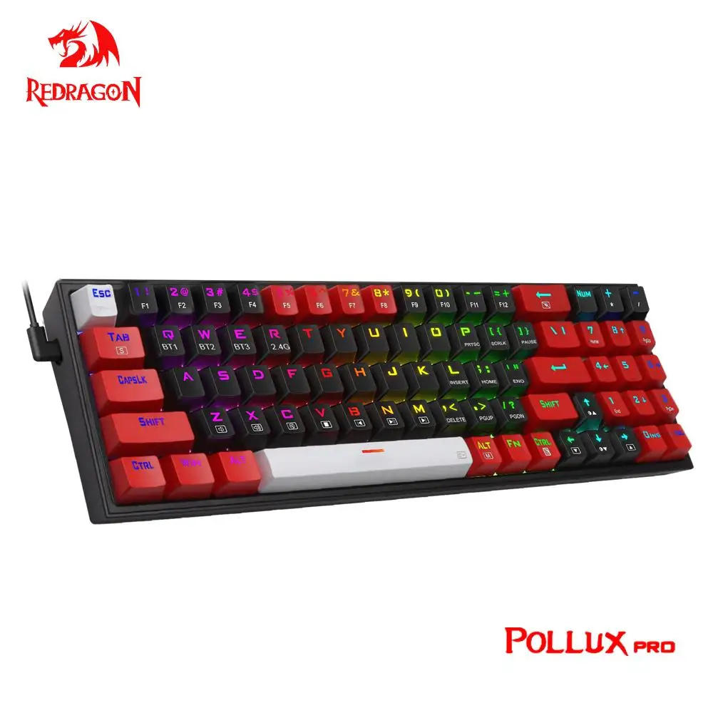 REDRAGON Pollux Pro K628 RGB modo USB Suporte a Bluetooth sem fio USB 2 ...