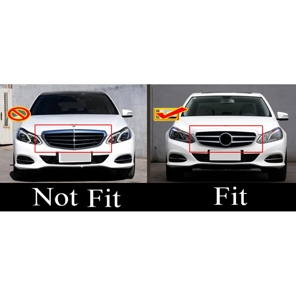Black Silver Replacement Front Bumper Diamonds Grille For Mercedes E ...