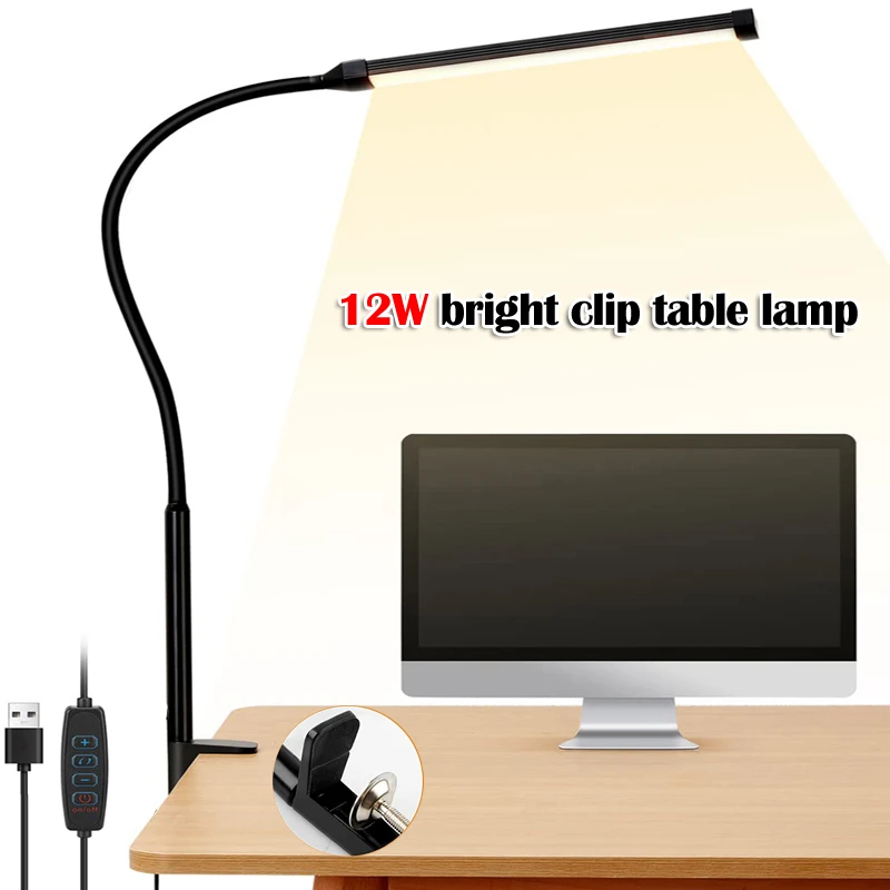 Desk Lamp Office Study Led | Led Lamp Clip Desk Usb | Led Clip Bedside ...