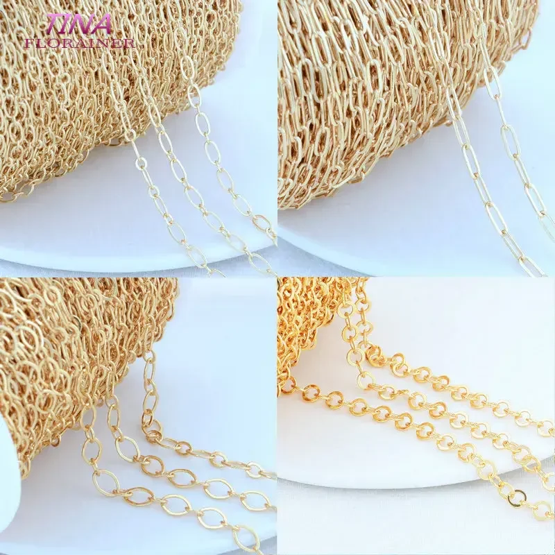 14K-Gold-Color-Plated-Brass-Chains-Round-Oval-Chains-DIY-Jewelry ...