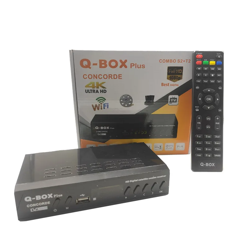 Factory Q-BOX Plus DVB S2+T2 Combo TV Decoder 1080P HD Digital TV ...