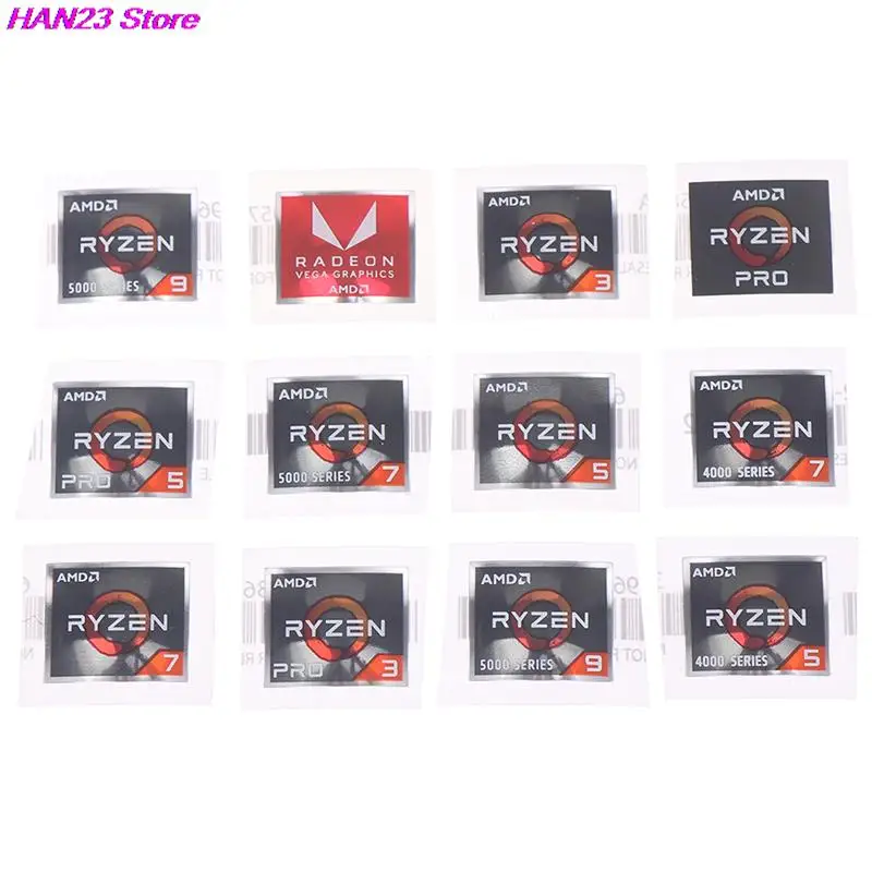 1PC 1.9x1.6cm AMD Processor Series Sticker ATHLON Ryzen R 3 5 7 Logo ...