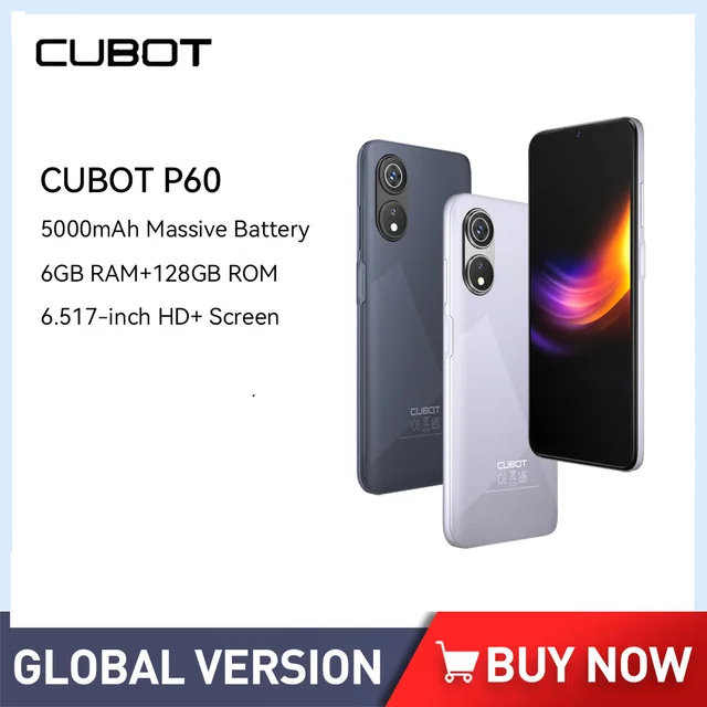 Cubot P60 Android 12 Smartphones 6.517Inch HD Octa Core 6GB+128GB 20MP ...