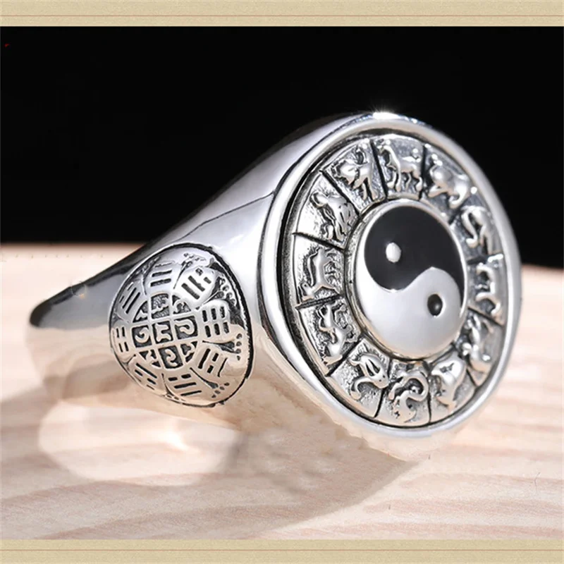 Mens Rings Adjustable Zodiac | Vintage Men Ring Zodiac | Zodiac Adjust ...
