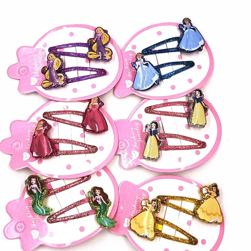 2Pcs-Cartoon-Princess-Disney-Mermaid-Ariel-Shine-Hair-Clips-BB-Clips ...