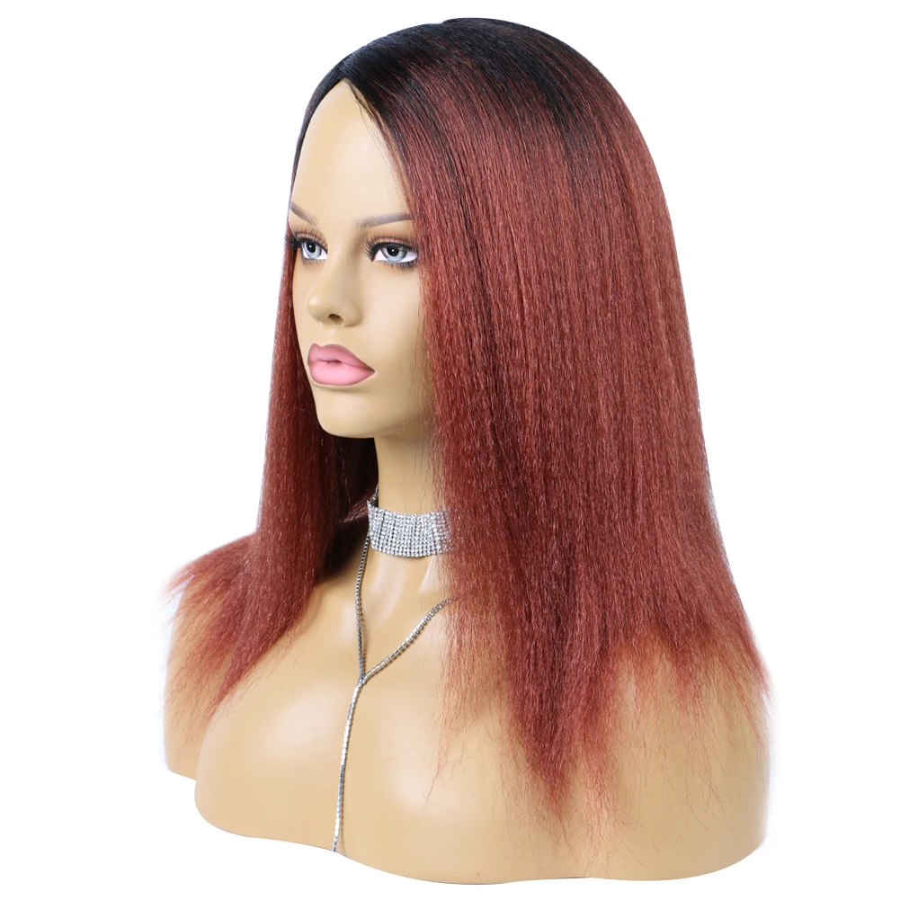 Kinky Straight Wigs Black Women | Straight Kinky Synthetic Wigs ...