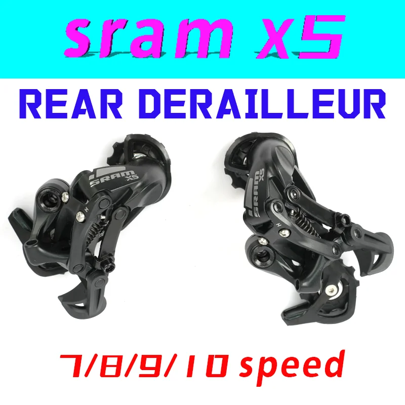 SRAM X5 REAR DERAILLEUR 9/8/7 SPEED Blackr REAR DERAILLEUR short OR ...