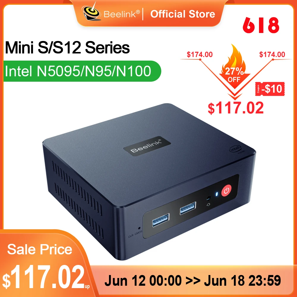 Beelink Mini S12 Pro N100 Mini S Intel N5095 Mini PC Windows 11 N95 8GB ...