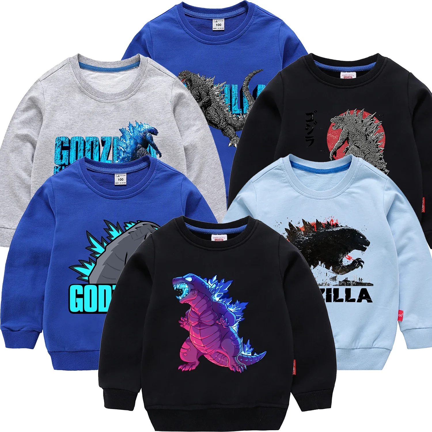 Godzilla-Kleidung-f-r-Kinder-Mode-druck-Sweatshirt-Anime-Kleidung ...