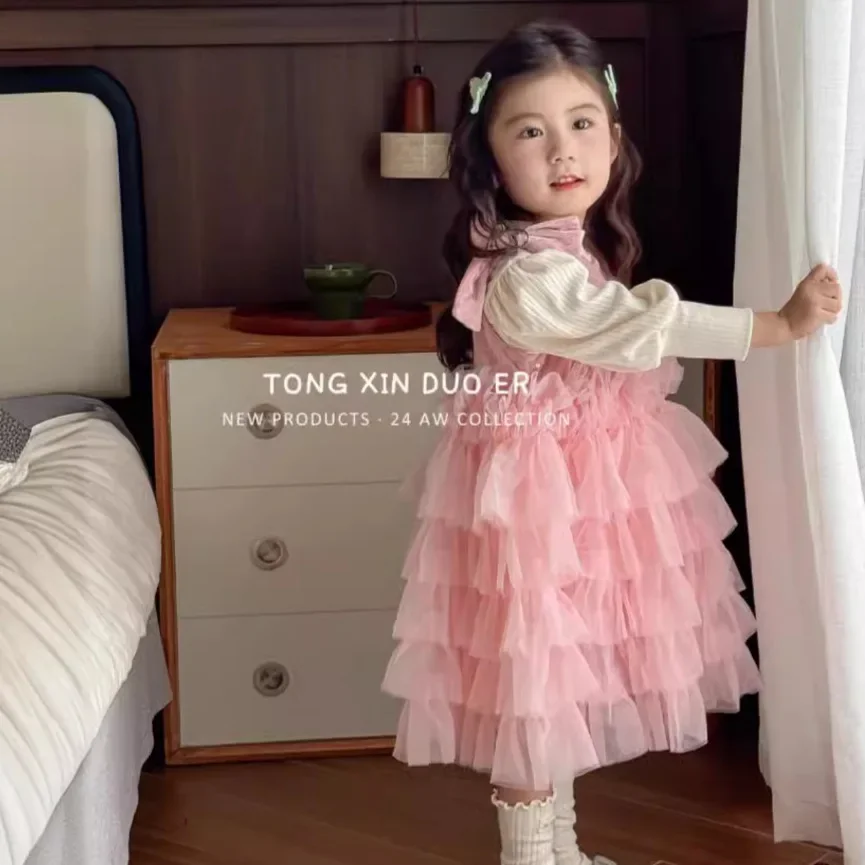 Childrens-Clothing-2024-New-Girls-Daily-Princess-Dress-Two-Color-Sweet ...
