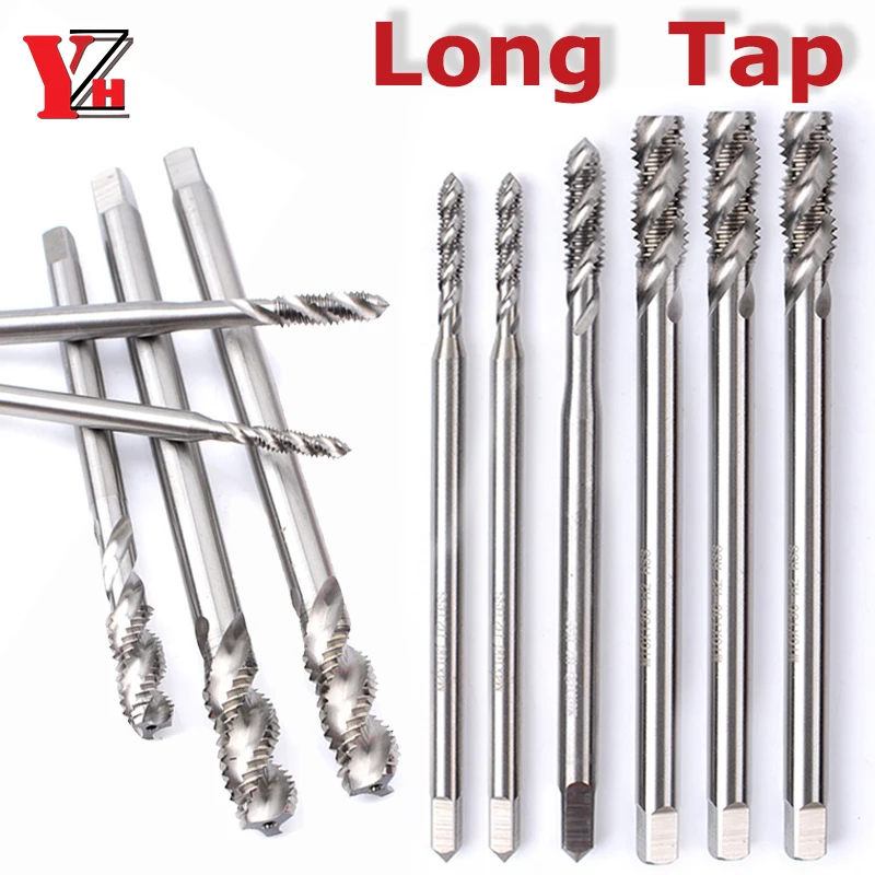 HSS-Extended-Long-Shank-Thread-Tap-M2-M33-Metric-Spiral-Flute-Taps-100 ...