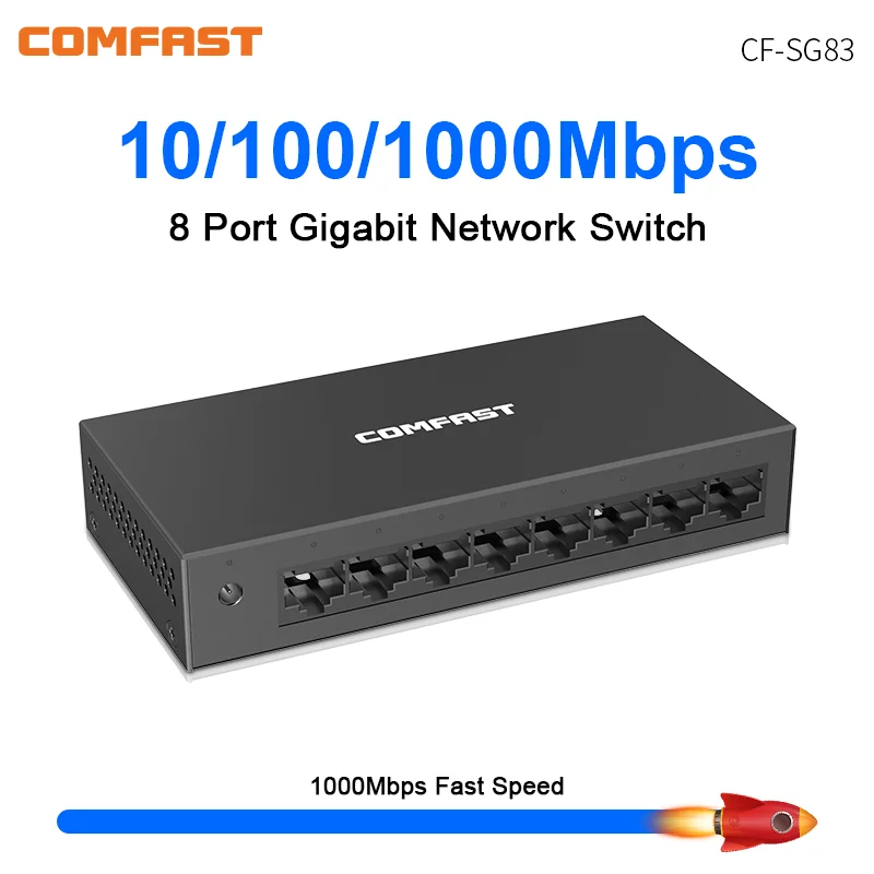 Comfast-Gigabit-Ethernet-Switch-8-Ports-Internet-Network-Switch-10-100 ...