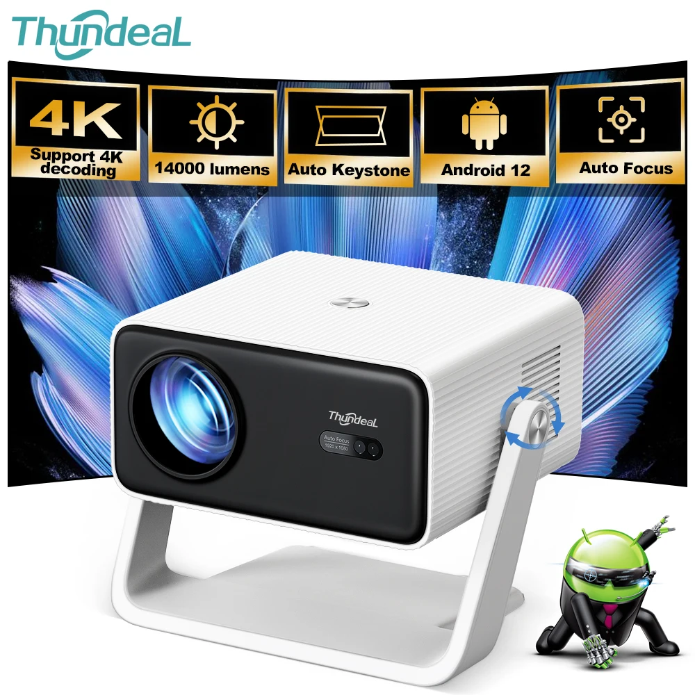 ThundeaL Portable Mini Projector TD85W Native 1080P WiFi 6 Beam Video ...