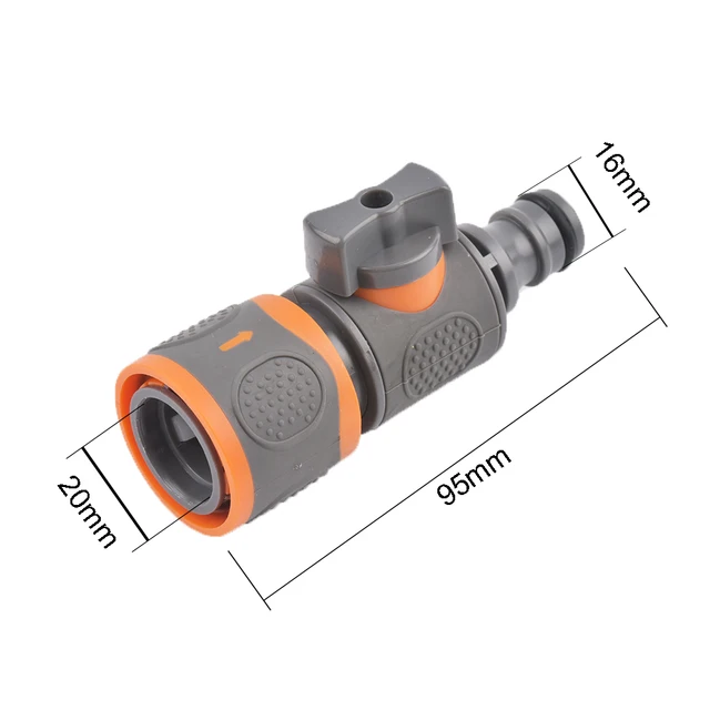Plastic Valve Hose Quick Connector 1/2 3/4 Inch Pipe Coupler Stop Water ...