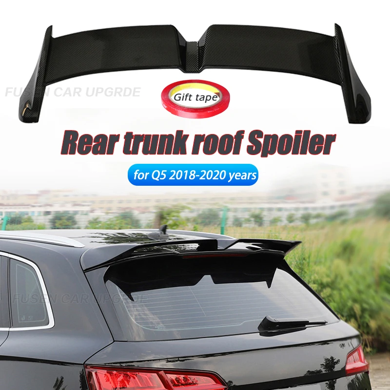 For-Audi-Q5-Roof-Spoiler-Abs-Plastic-Carbon-Fiber-Rear-Trunk-Wing-Body ...