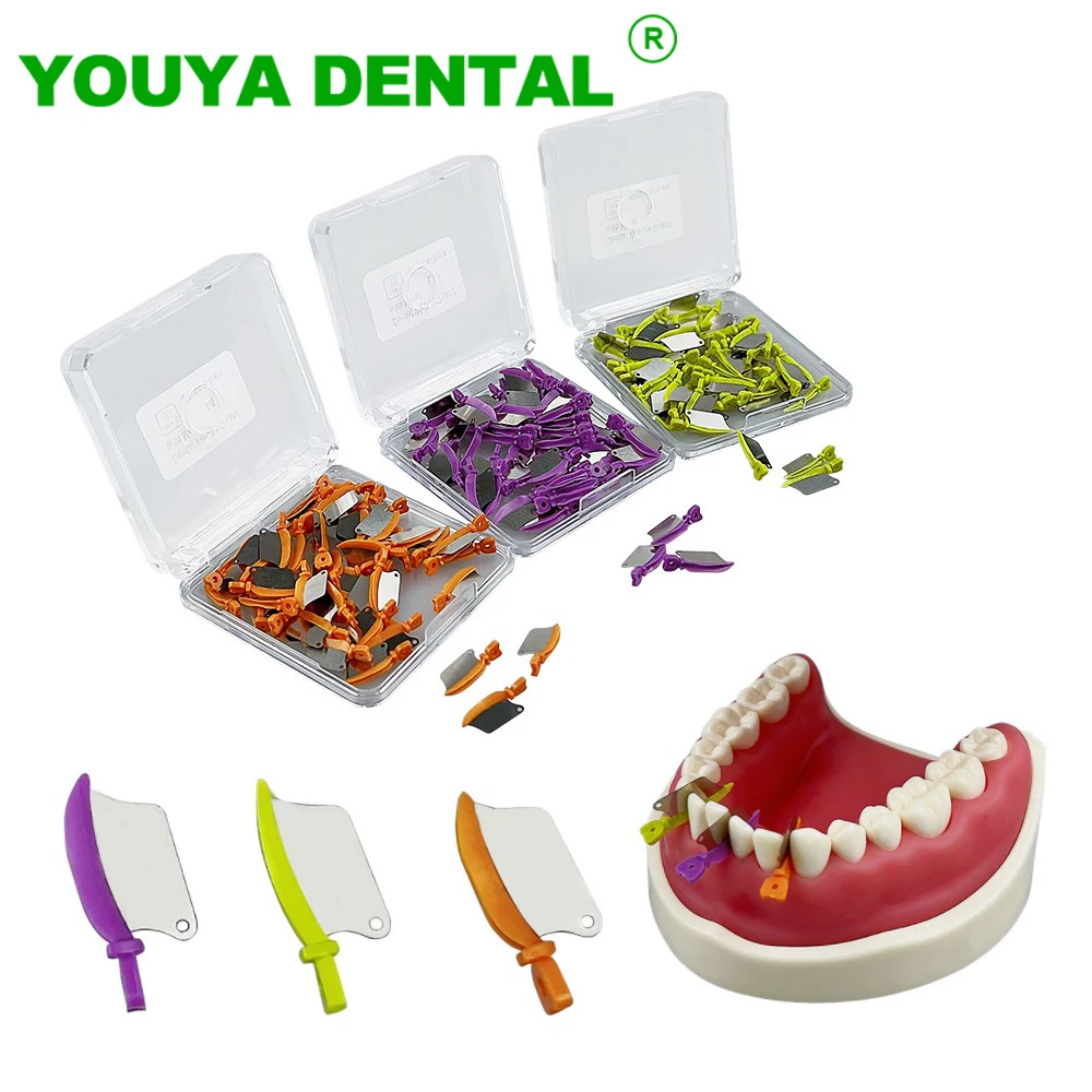 50pcs-Dental-Prime-Teeth-Interproximal-Plastic-Wedge-Knife-With-Metal ...