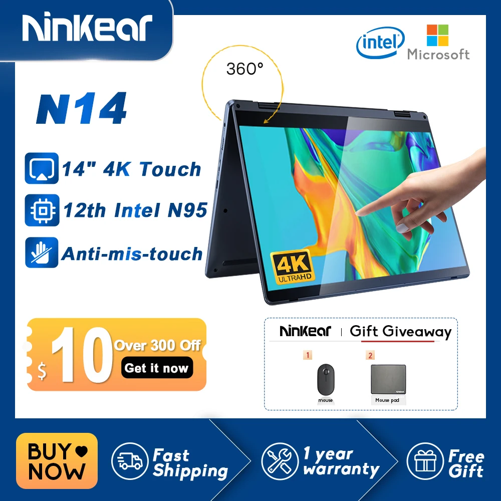 Ninkear-Laptop-N14-14-4K-IPS-Touch-Screen-12th-Intel-Celeron-N95-12GB ...
