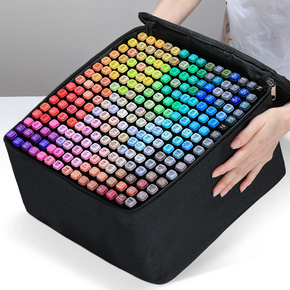 30-40-60-80-farben-Alkohol-F-hlte-Marker-Stifte-Dual-Spitze-Permanent-K ...