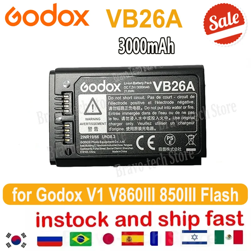 Godox VB26A Speedlight Flash Battery Adapter for Godox V1 V860III ...