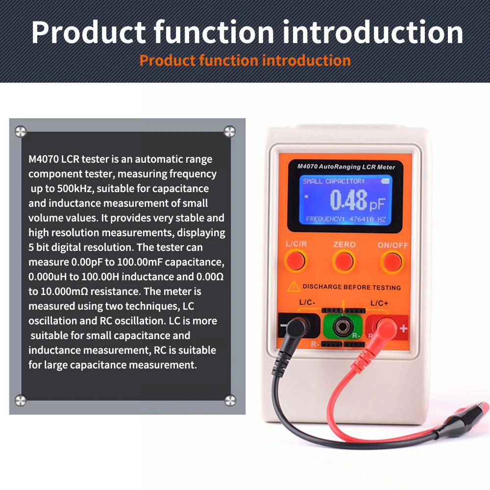 M4070 LCR Bridge Tester Capacitance Inductance Meter Automatic Range ...