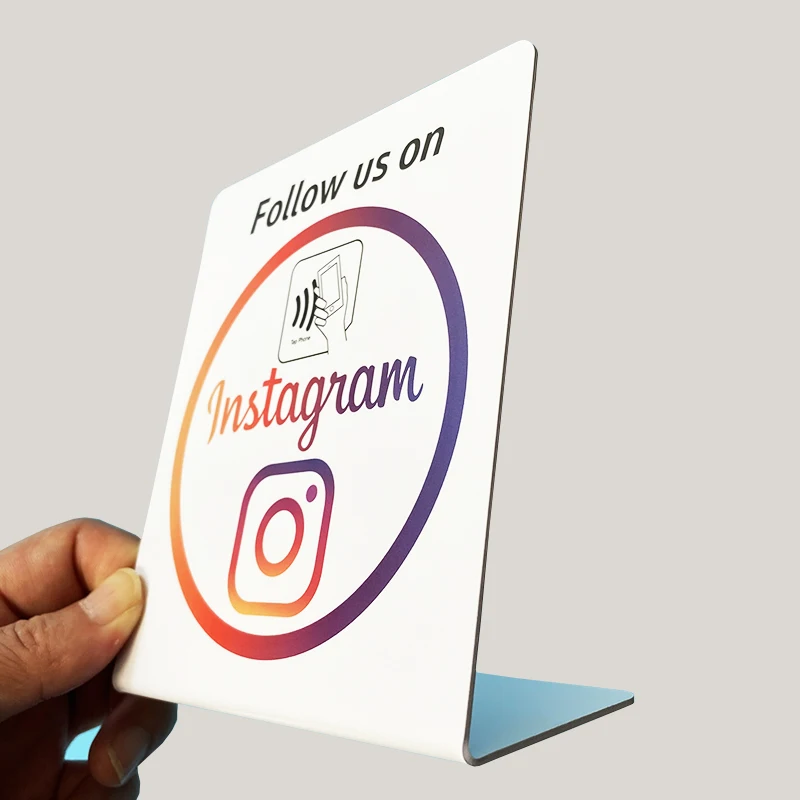 NFC-Tap-Card-Stand-Dispaly-Follow-us-on-Instagram-Facebook-Google ...