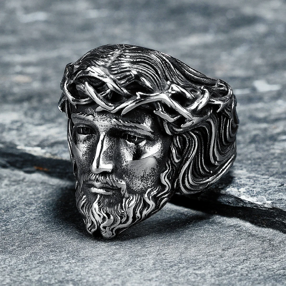 316L-Stainless-Steel-Men-Ring-Christian-Jesus-Face-Rings-Religion ...