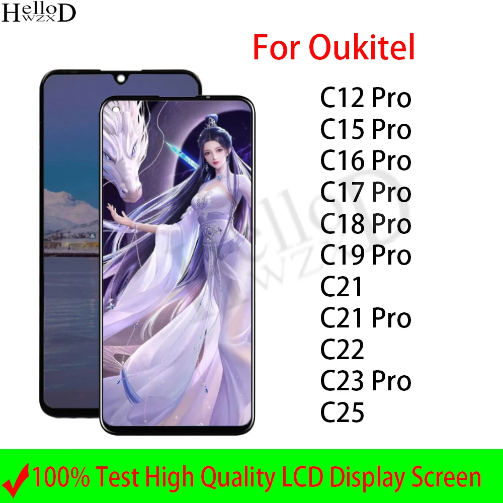 LCD Display Screen For Oukitel C12 C15 C16 C17 C18 C19 C21 C22 C25 C23 Pro LCD Display Touch ...