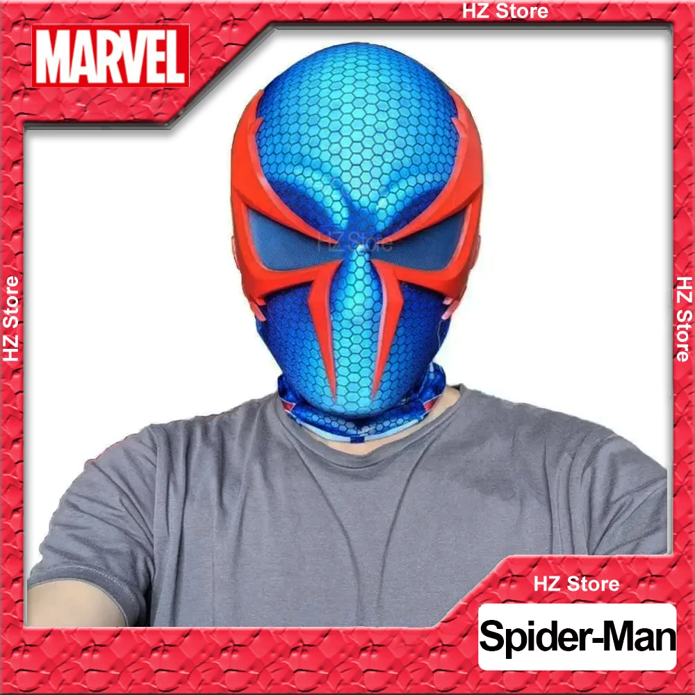 Marvel-Spiderman-2099-Mask-with-Faceshell-Lenses-1-1-3D-Handmade-Blue ...
