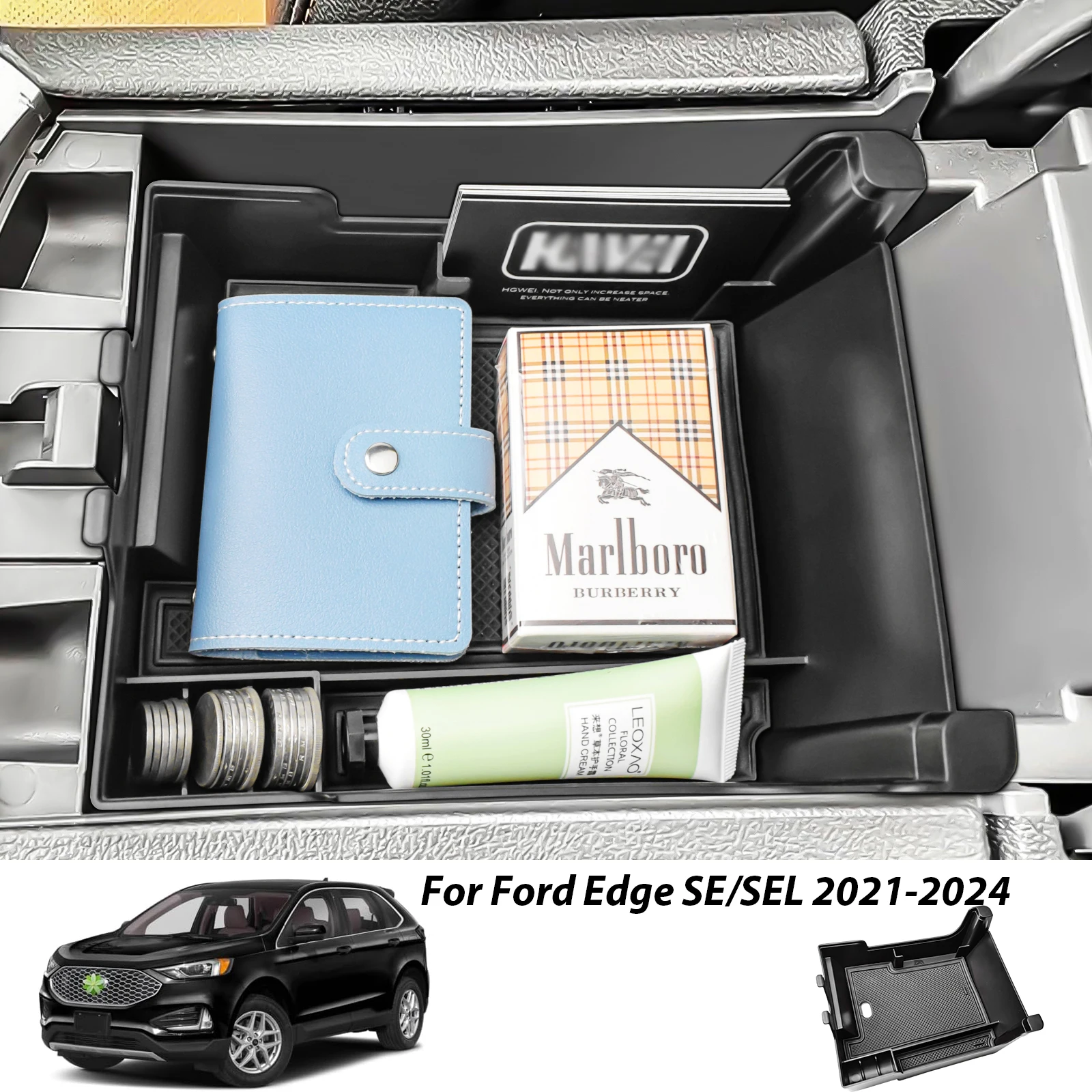 Center Console Tray for Ford Edge SE/SEL 2021 2022 2023 2024 Armrest ...