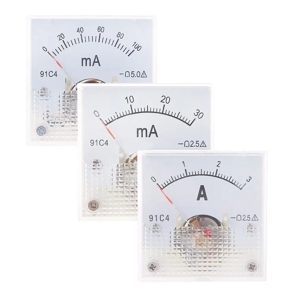 91C4 0-1A 2A 3A 5A 10A 300mA 500mA DC Amp Meters High Precision Analog ...