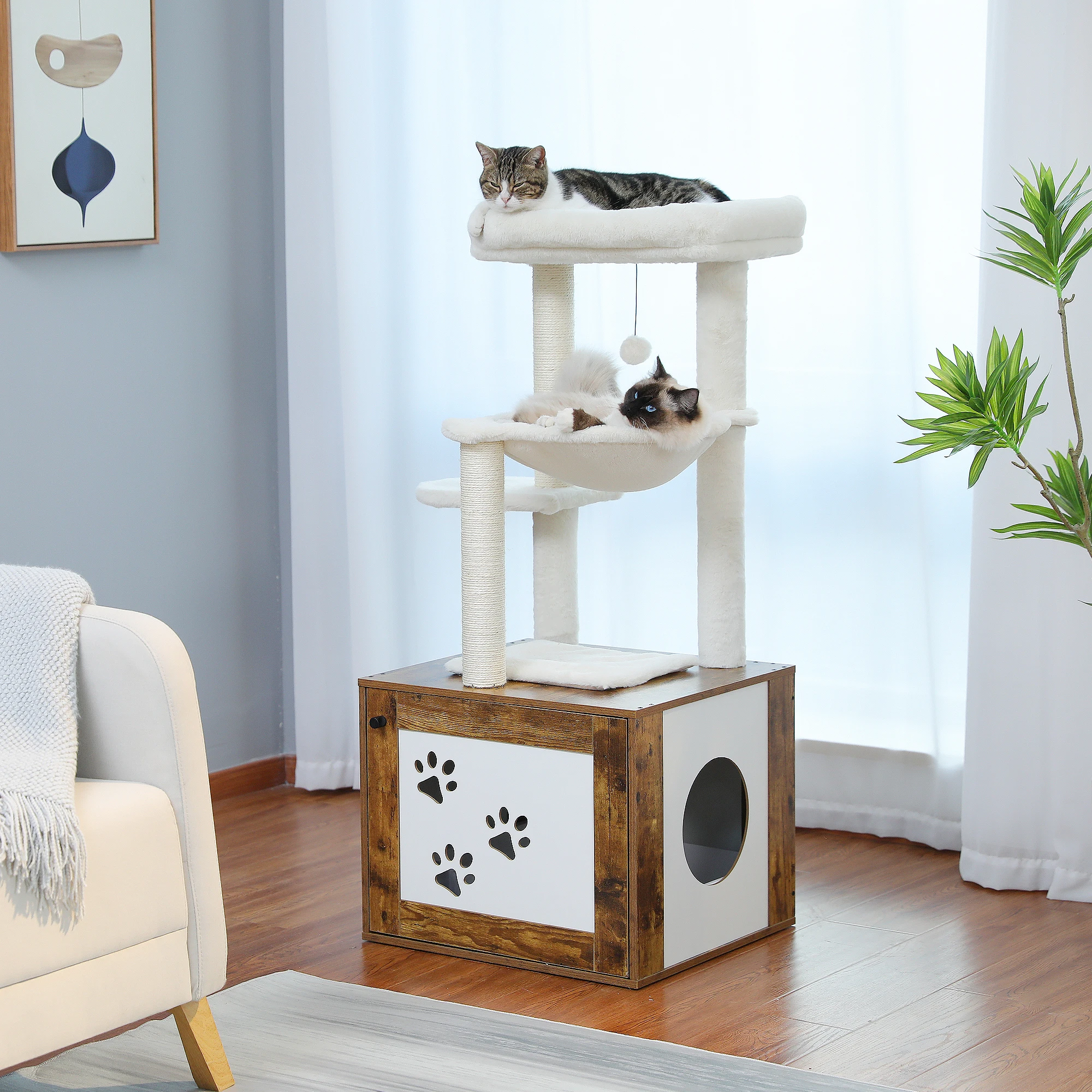 Cat-Tree-with-Scratching-Posts-Cat-Condo-Multi-Level-Cat-Tower-with ...