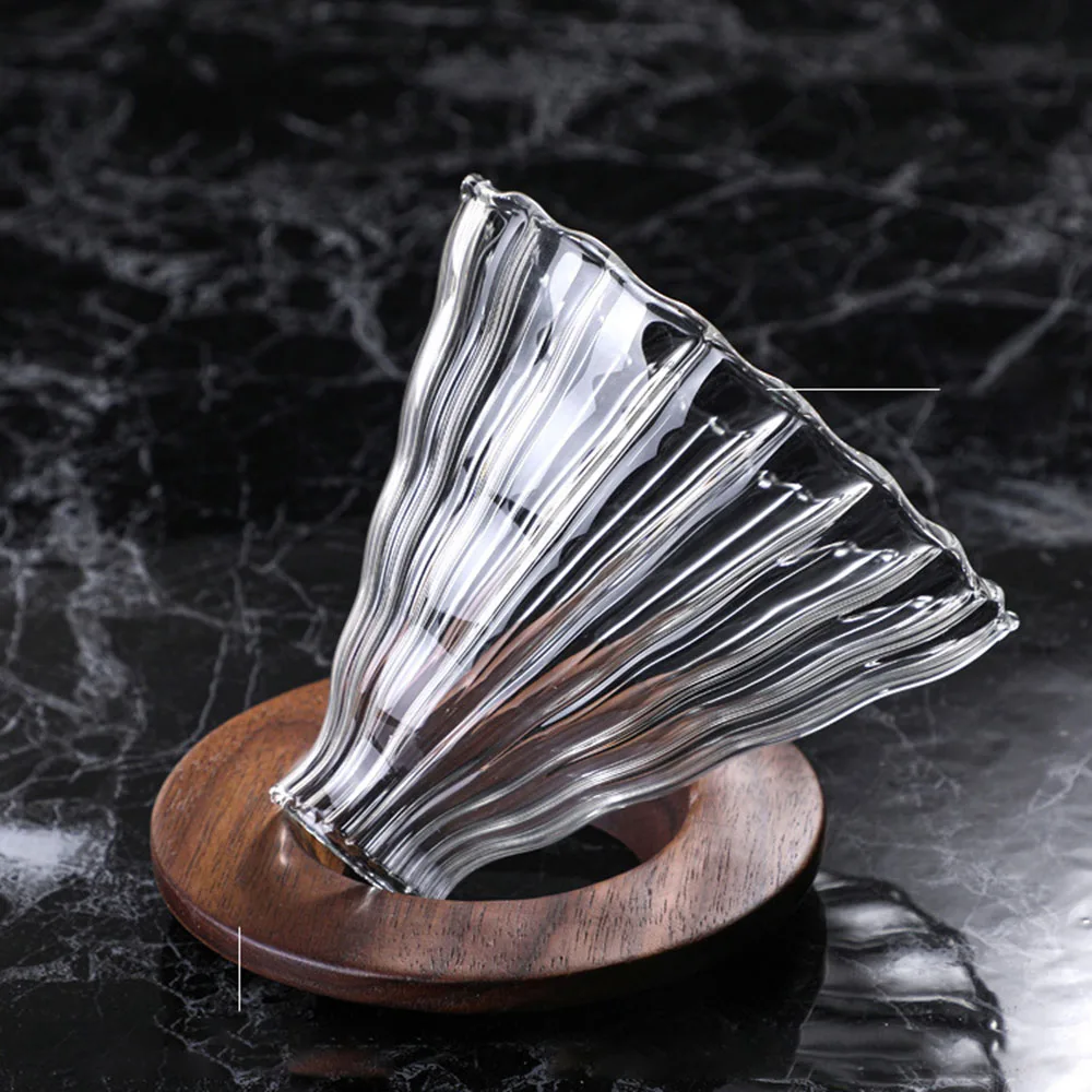 Glass Coffee Filter Holder | Glass Coffee Maker Filter | Wooden Coffee ...