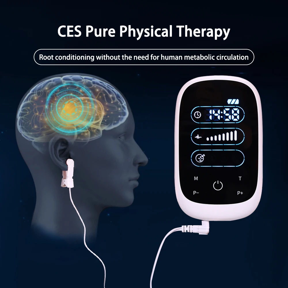 CES-Device-Brain-Electronic-Therapy-Stimulation-Device-Massage-Ear-Clip ...