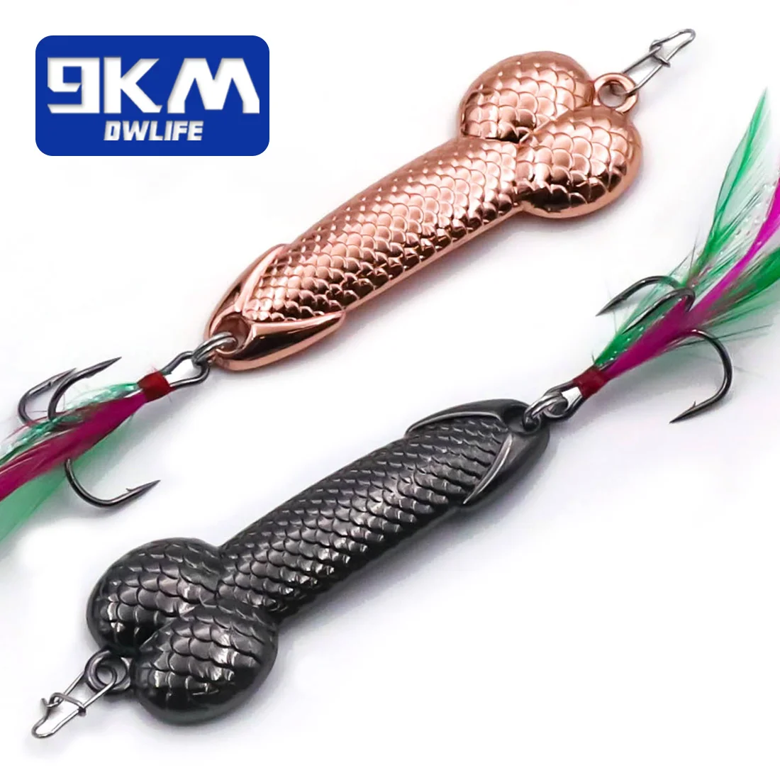 Wobble-Fishing-Lures-Spoon-Lure-Hard-Metal-Feather-Bait-Treble-Hooks ...