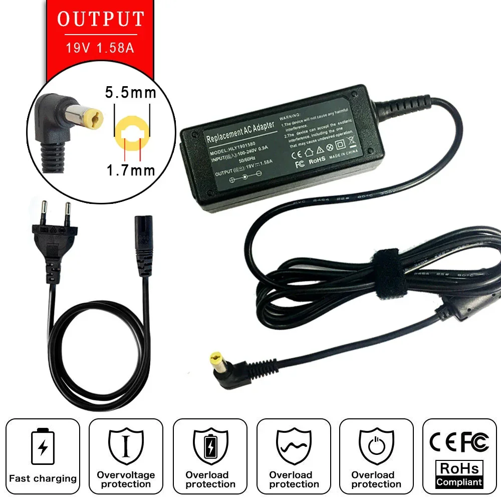19V 1.58A 5.5mm*1.7mm PA-1300-04 ADP-30JH B Laptop AC Adapter Charger ...